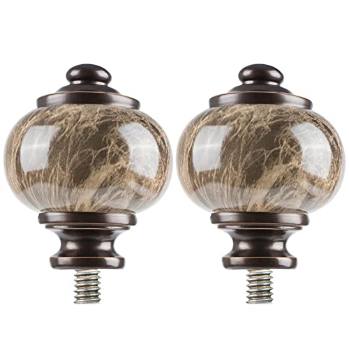Marbled Replacement Finials, M6 Screw Drapery Rod Finials, Set of two ...